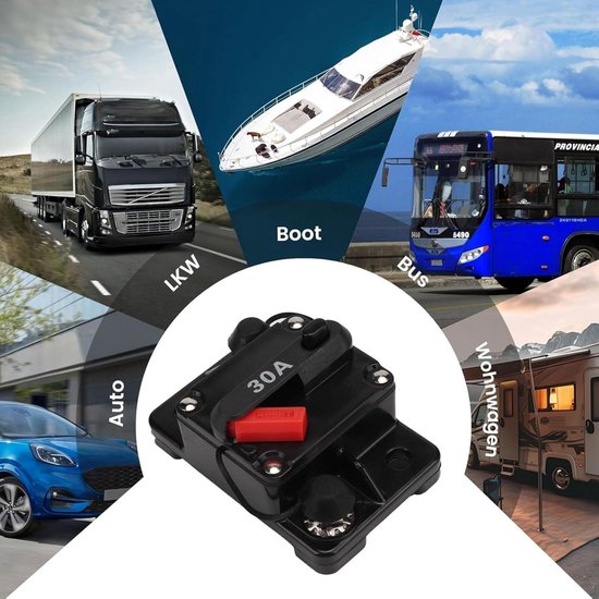 Fuse Reset Circuit Breaker Holder for Car Boat Fuses 12V 30A | bol