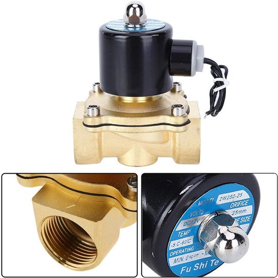 12 V electro-solenoid valve Pneumatic control valve Brass 2 way 2 ...