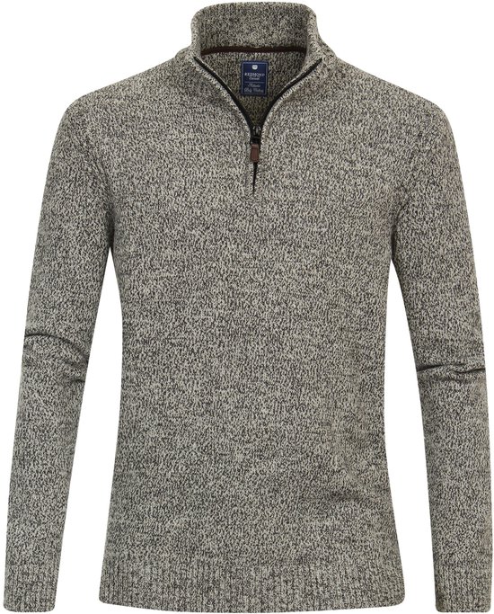Redmond heren schipperstrui wol- met katoenmengsel - opstaande kraag - grijs (middeldik) | bol