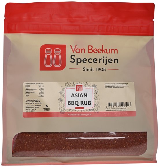 Van Beekum Specerijen - Asian BBQ Rub - 1 KG (hersluitbare stazak) | bol
