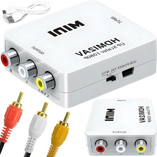 Video 3RCA CVBs Composite 1080p with USB Charging Cable - Plug to 3 RCA ...