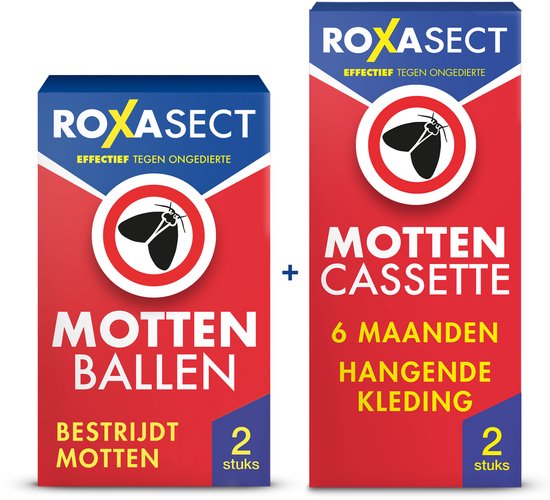 Roxasect Mottenballen 20 stuks & Anti Mottencassette 2 stuks ...
