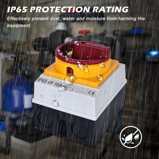 Hoofdschakelaar lastscheider 4-polig 75 kW 16 A noodstopschakelaar IP65 ...