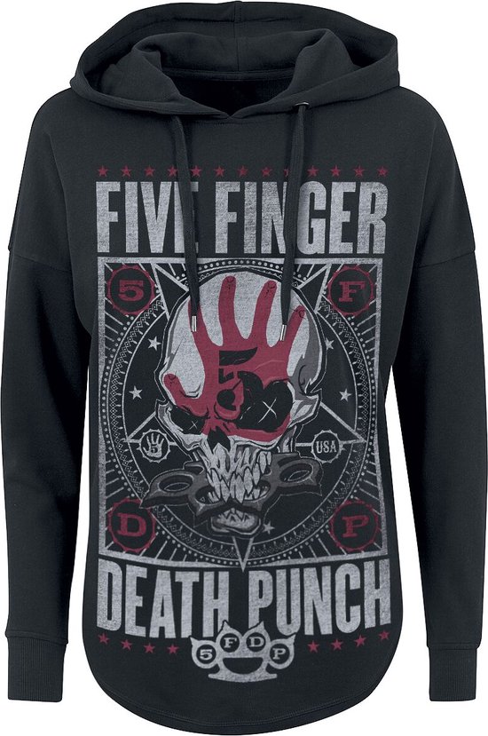 Five Finger Death Punch Star Skull Trui met capuchon zwart-used look L ...