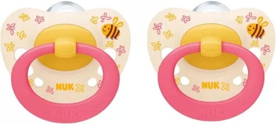 NUK Classic | Bee | siliconen fopspenen | 2st. set | 18-36 maanden | bol