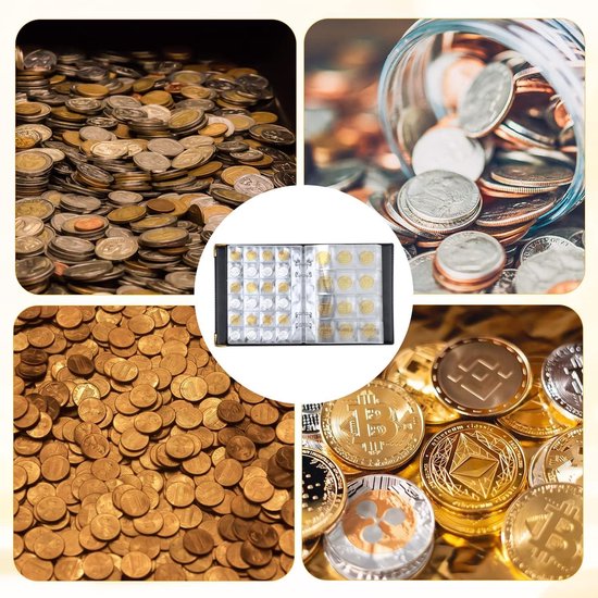 Coin Collection Album 3x3cm en 4x4cm - Duurzame Muntenboek voor ...
