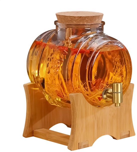 Whiskey Decanter Set, Alcohol Dispenser Barrel, Whiskey Decanter With ...