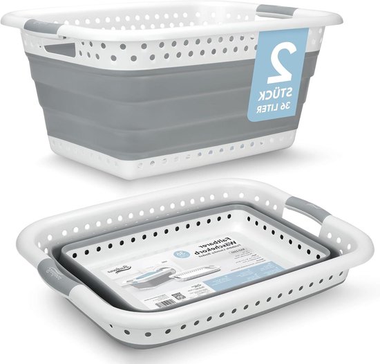 Opvouwbare wasmanden - 36 liter - Set van 2 - universeel gebruik | bol