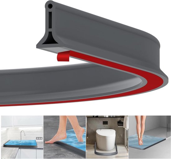 Douchestrip zelfklevend rubberen douchewaterstopper 4 cm hoog flexibele ...