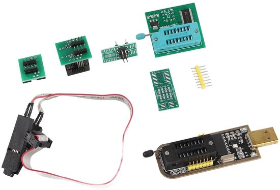 CH341A USB Eprom Programmeur met SOP8 Test Clip, 1.8V Programmeur Flash ...