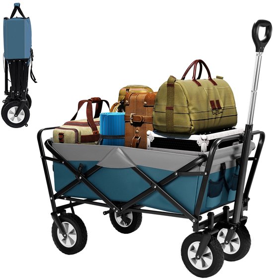 Bolderkar- Handkar - 80kg - Trolly - Opvouwbaar - 4 wielen ...