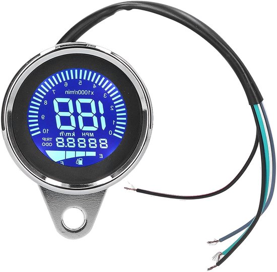 Retro Chrome Style 0‑160KM/H LCD Digital LED Speedometer GPS Odometer ...