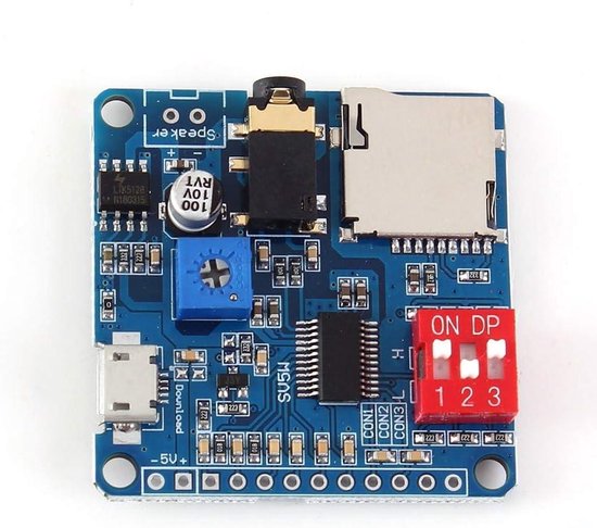 Voice Playback Module MP3 UART I/O Trigger Amplifier Class D 5W SD/TF ...