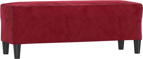 vidaXL Bankje 100x35x41 cm - Fluweel Wijnrood | bol