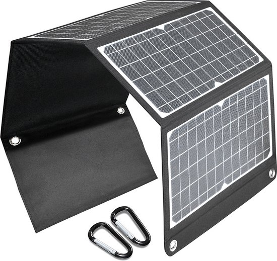 JIR Tech® - Solar Panel Foldable - Opvouwbaar - Draagbaar Zonnepaneel ...