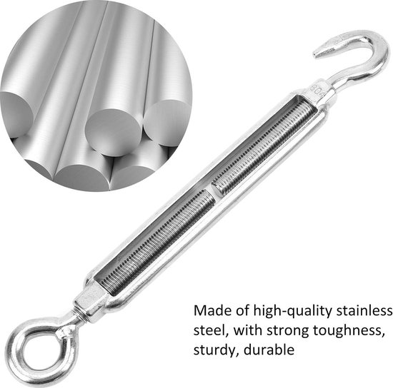 Spanschroef Oog-Haak 2 STUKS | Draadspanner Zeef M12 Rvs - Chain ...