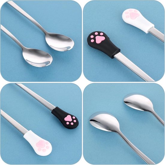 Huisdiervoeding lepel kat- roestvrij staal- schattige klauw schep ...