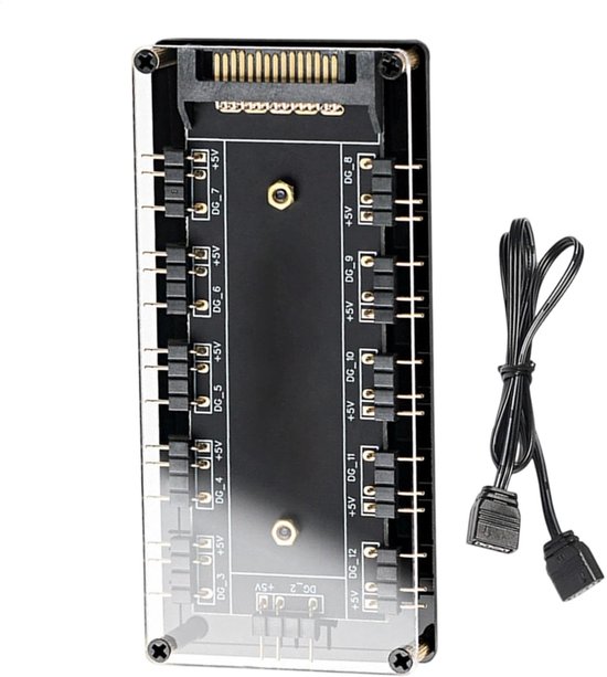 Computer Fan Hub, 5v 3pin Rgb 10-In-1 Argb Light Controller, Pc Case ...