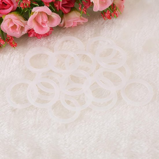 20pcs 2.5cm Silicone Safe O-Rings Pacifier Clips - Dummy Chain Clips ...