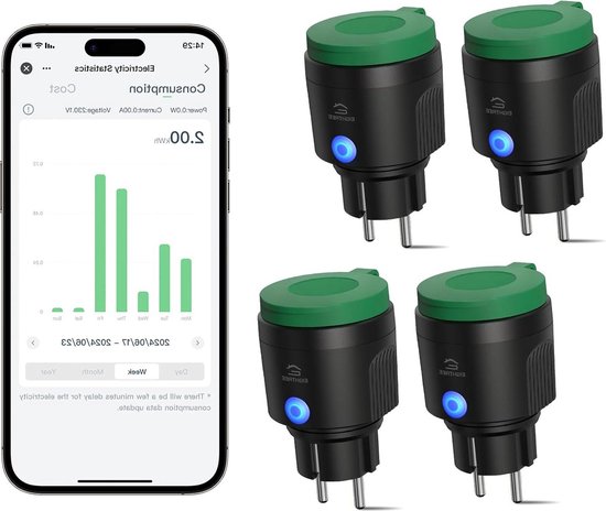 Waterdicht WiFi-stopcontact voor buiten IP44 met stroommeting ...