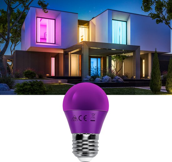 G45 kogellamp paars | E27 LED lamp 4W=30W gloeilamp | 230V | bol