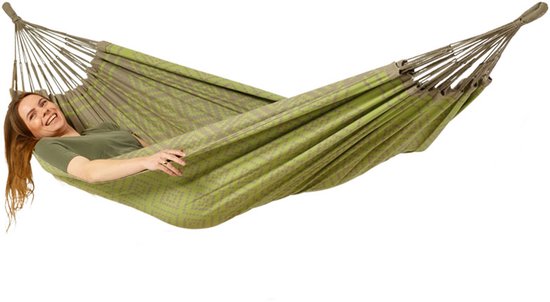 Luilak 1 persoons hangmat - 100% Katoen - 300x140cm - 120kg draagkracht ...