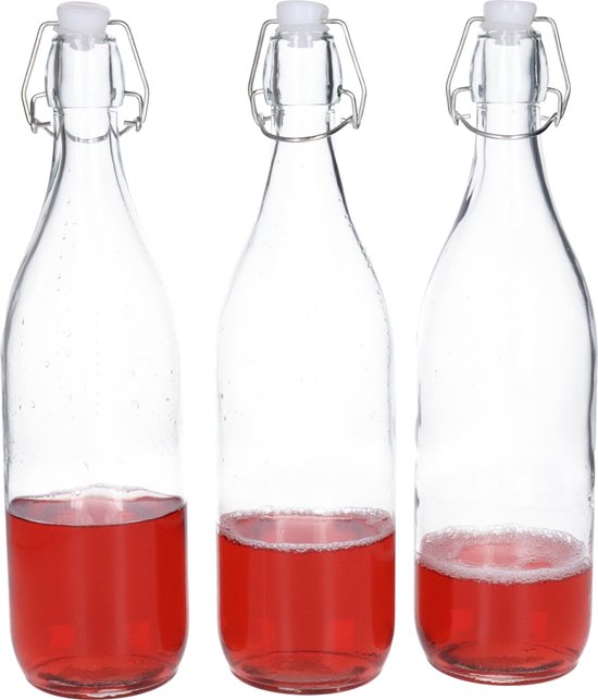 Alessandro Beugelfles/weckfles - set van 6x - transparant - 1 liter ...