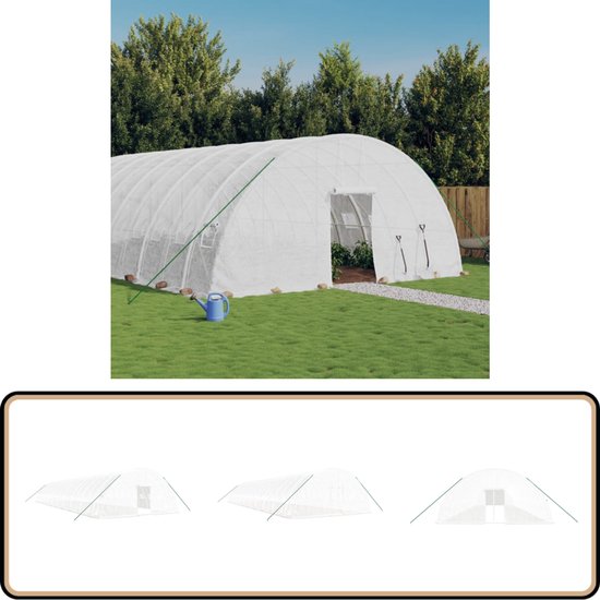 vidaXL Tuinkas 120m² - Stalen Frame - Wit Broeikas - Tuinbouw ...