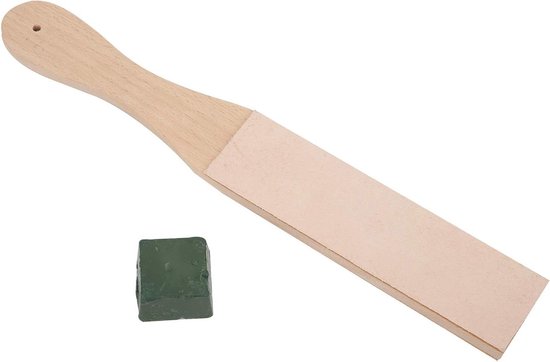Leather Stropping Kit - 12 Inch Double Sided Wide Strop Board Paddle ...