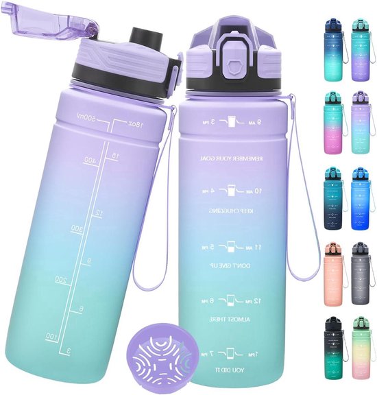 Lekvrije waterfles - Motiverend - 1 l/500 ml/700 ml/1500 ml | bol