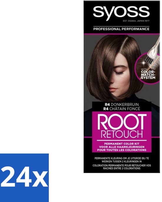 Syoss - Haarverf - Uitgroeiset - R4 Donker Bruin - 1 Haarkleuring - Voordeelverpakking... | bol