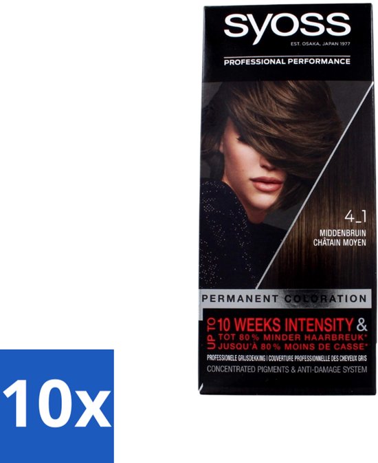 Syoss - Haarverf - 4-1 Middenbruin - Minder Haarbreuk - 1 Haarkleuring ...