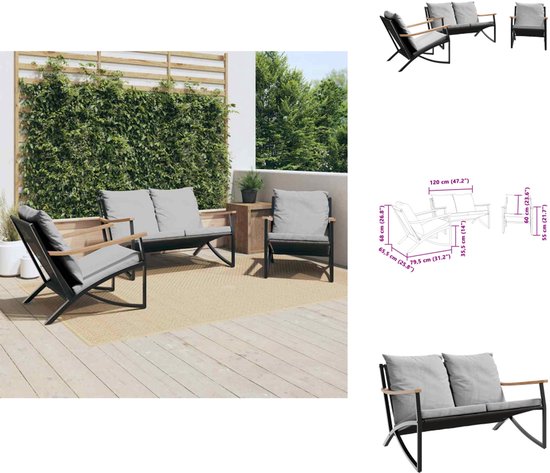 vidaXL Balkonset - Balkonsets - Loungeset - Tuinset - 3-delige ...