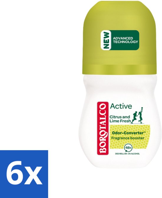 Borotalco - Deodorant Roller - Active - Citrus & Lime Fresh - 0% Alcohol - 50 ml -... | bol