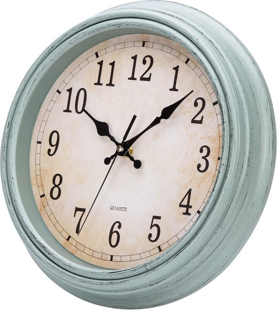 Vintage wandklok zonder tikkende geluid, 30 cm, Romeinse cijfers, groot ...