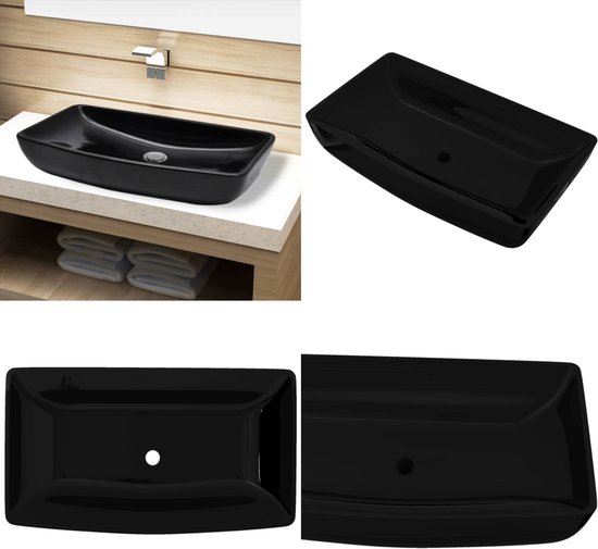 Wasbak, keramiek, rechthoekig, zwart - Wasbak - Wasbakken - Was Bak ...