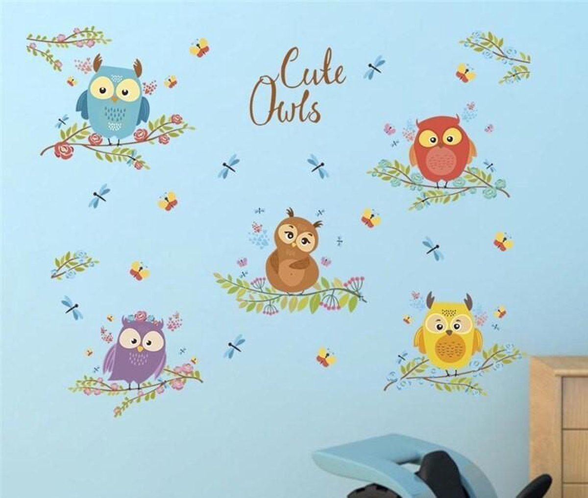 TH Commerce Sticker Muursticker Hiboux - Hiboux - Décoration murale ...