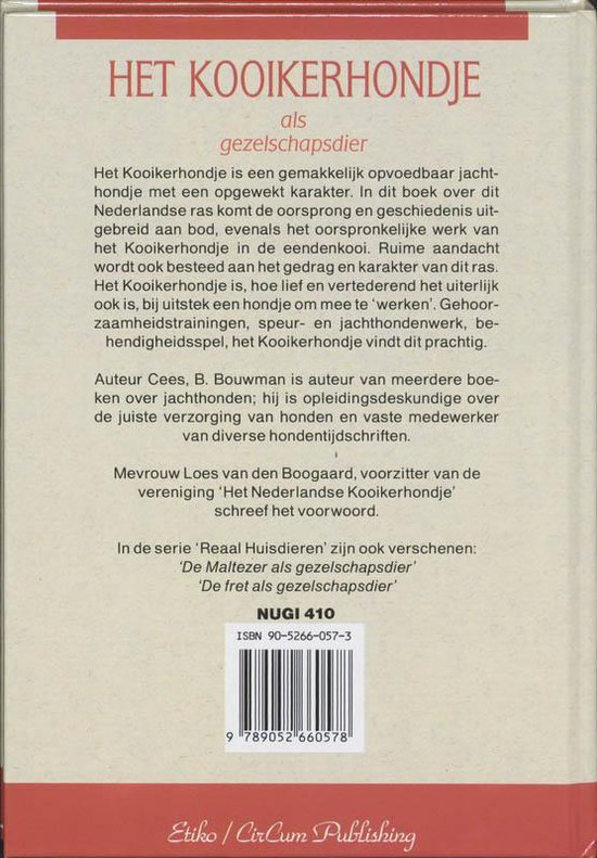 Het Kooikerhondje als gezelschapsdier, C. Bouwman | 9789052660578 | Boeken | bol