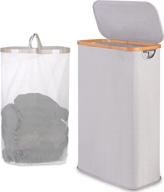 60 liter wasmand voor wasgoed - smalle wasmand met afneembare en ...