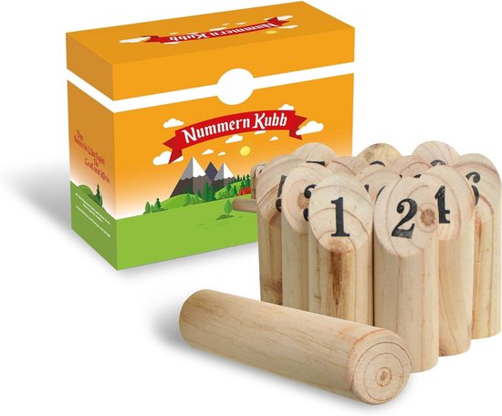 Kubb - Zweeds werpspel voor buiten - Houten buitenspel voor gezin en vrienden -... | bol