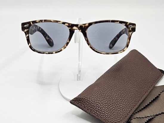 Zonnebril +1,5 unisex bril op sterkte met etui en doekje, getinte ...