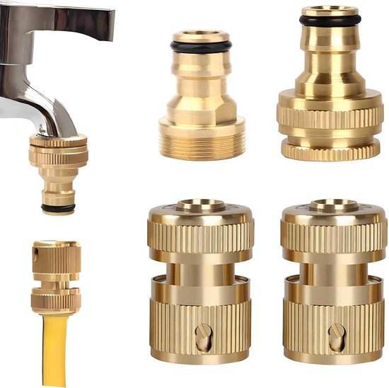 Messing Slangkoppelingen - Universele Kraanaansluiting - 4 Stuks | bol