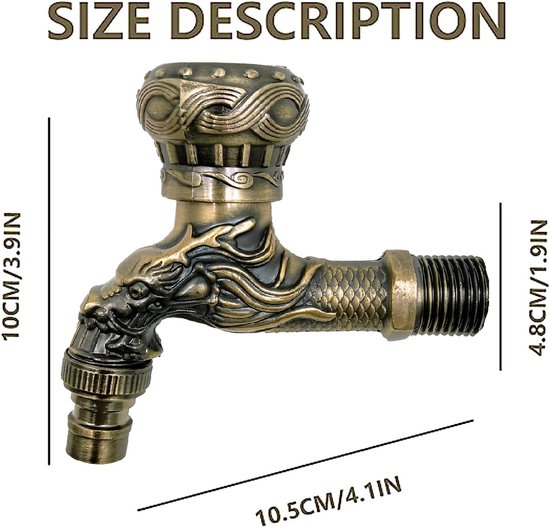 Boraboi ® Tijdloze Antieke Waterkraan Voor Binnen en Buiten Met ...