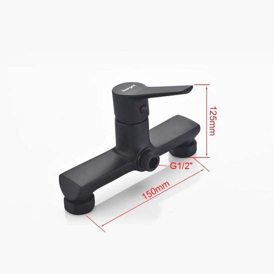 Douchekraan Set met Handdouche en Doucheslang - Matzwarte ...