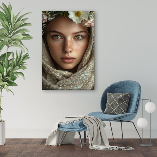 Portret vrouw met groene ogen - Vrouw poster - Posters gezicht ...