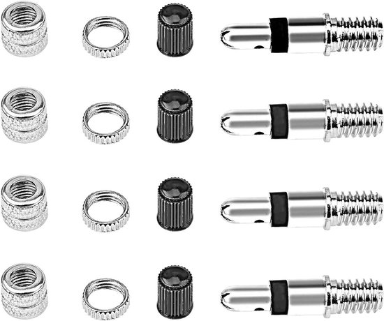 16-delig fietsventiel set met Dunlop bliksemventiel adapter, moeren ...