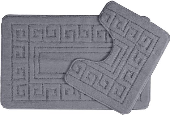 - Set van 2 anti-slip badmatten in Griekse stijl - Inclusief 1 badmat ...