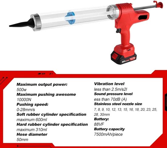 Kitpistool - Kit - Elektrische Kitspuit - Accu Kitspuit - Koker Pistool ...