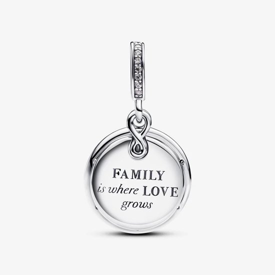 Pandora Moments Dubbele hangende glow-in-the-dark bedel met stamboom en ...