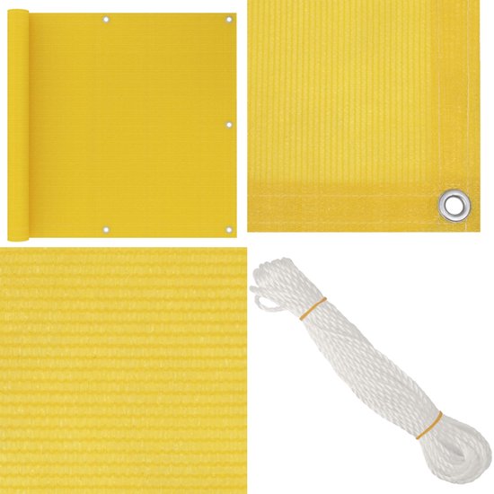 vidaXL Balkonscherm 90x300 cm HDPE geel - Balkonscherm - Balkonschermen ...